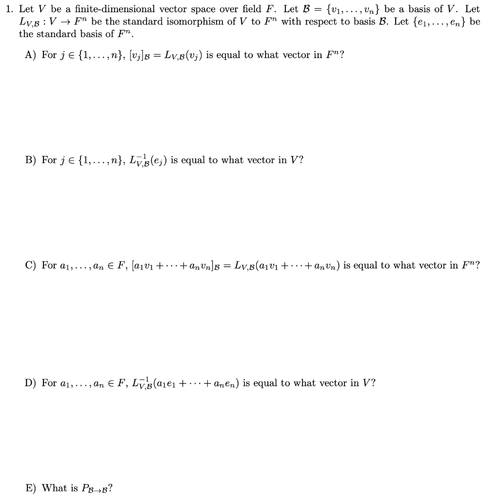 Solved 1. Let V be a finite-dimensional vector space over | Chegg.com