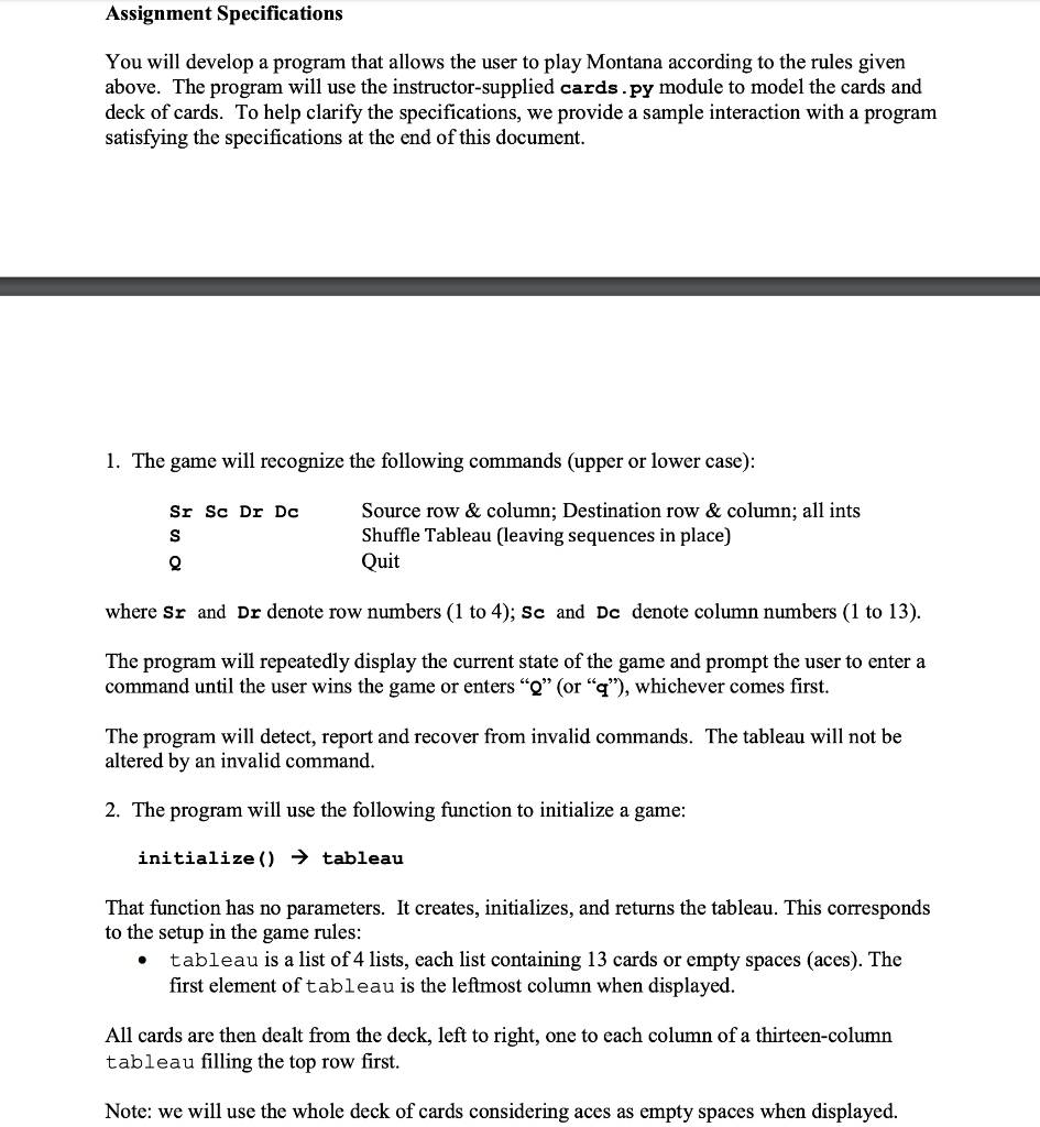 Code In Python Please Cards Py Module Import Chegg