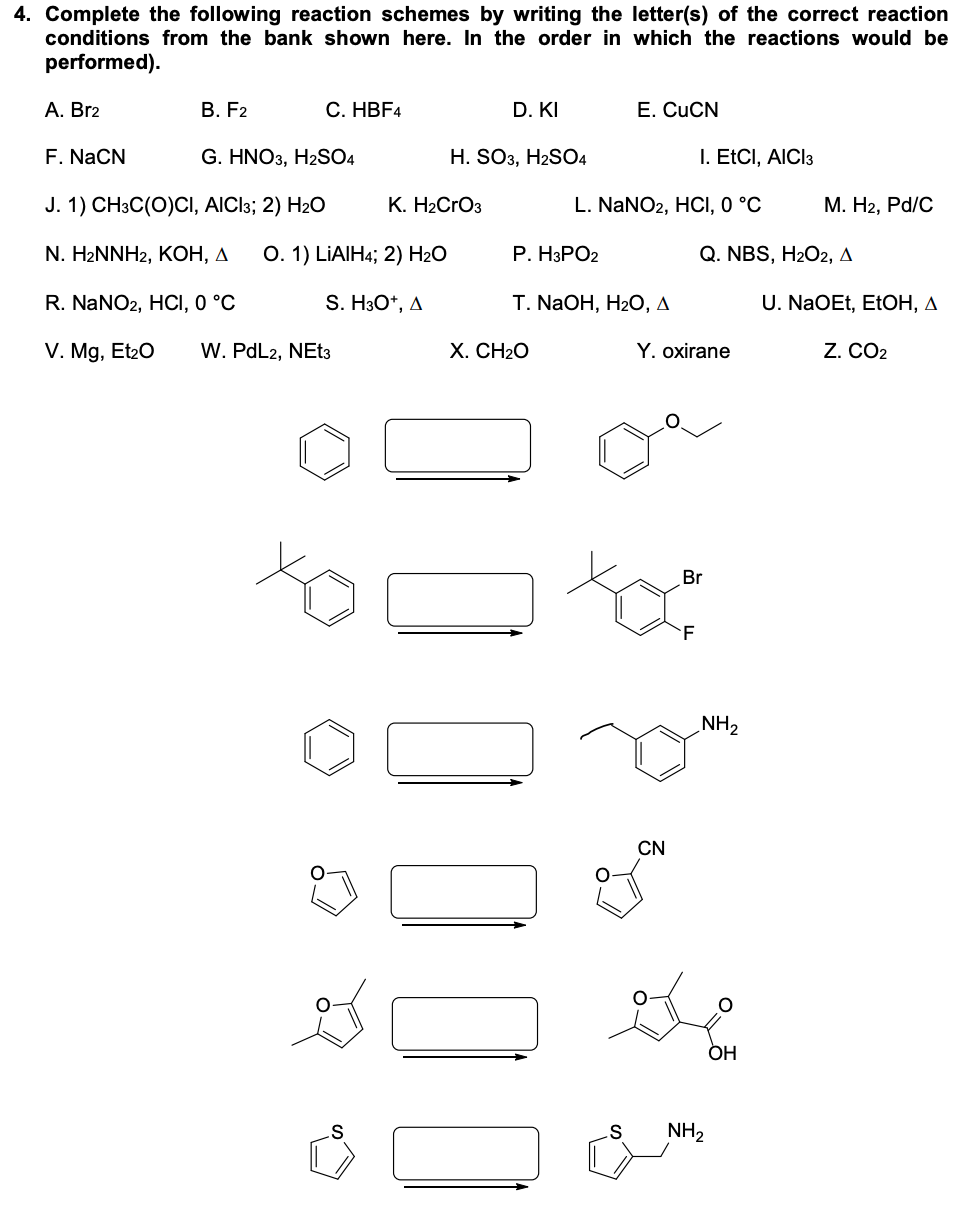 4. Complete the following reaction schemes by writing | Chegg.com