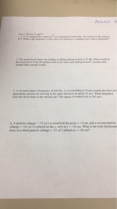 Solved A 1.5m string with a mass of 17 g is clamped at both | Chegg.com