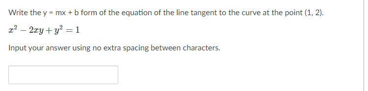 Solved Write the y = mx + b form of the equation of the line | Chegg.com