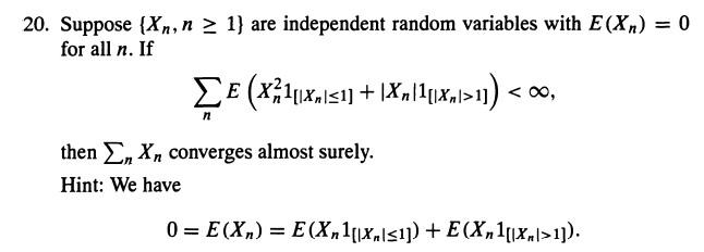 20. Suppose {Xn,n≥1} are independent random variables | Chegg.com