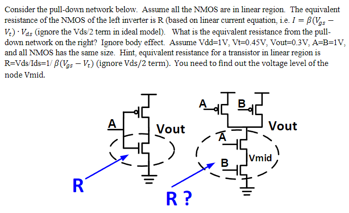 Solved Consider the pull-down network below. Assume all the | Chegg.com