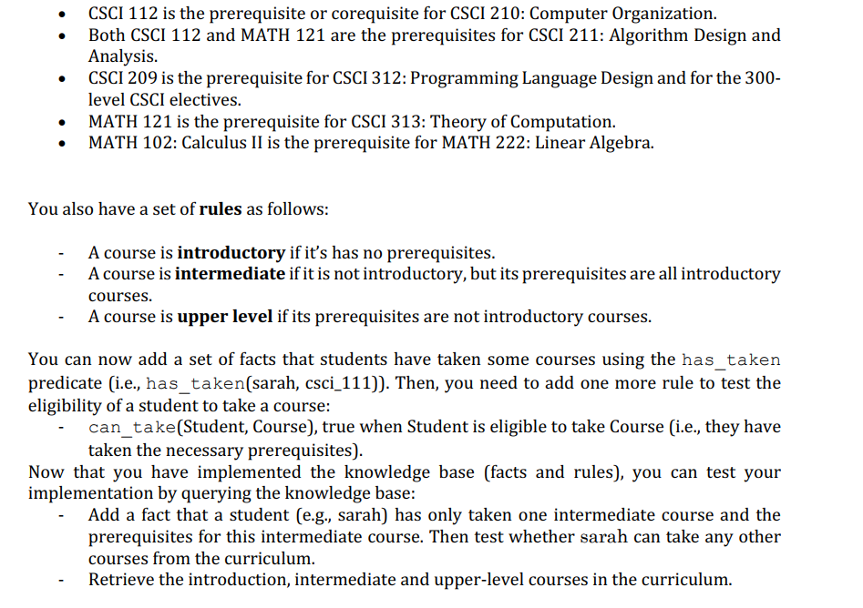 Solved Task2: Curriculum of Bachelor of Science Your task is | Chegg.com