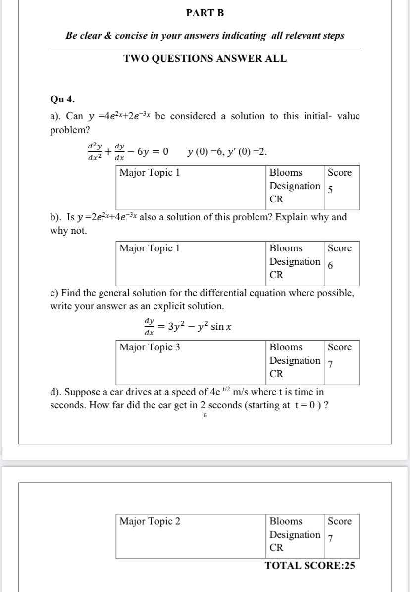 Solved Be clear \& concise in your answers indicating all | Chegg.com