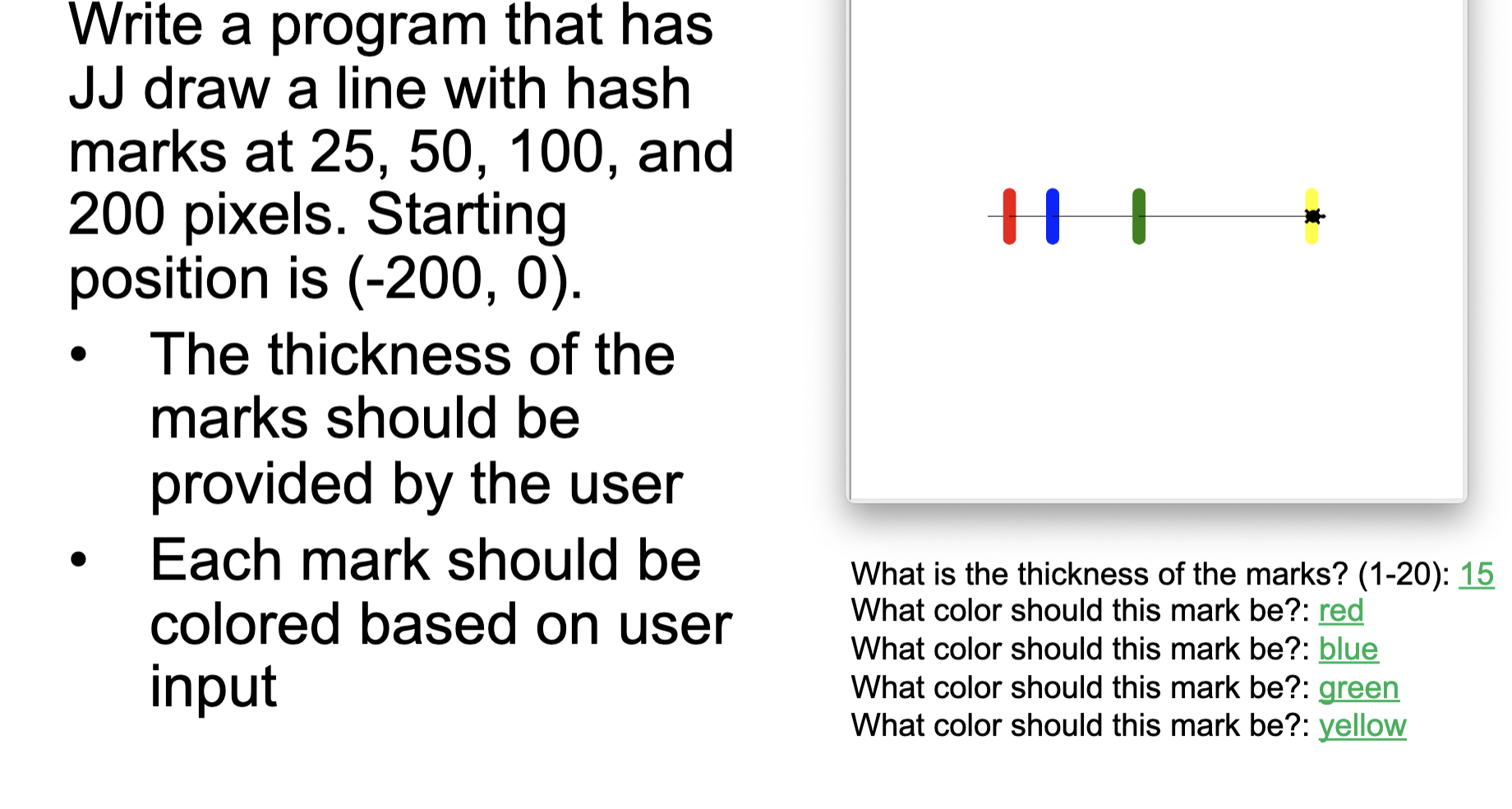 Solved H Write a program that has JJ draw a line with hash | Chegg.com