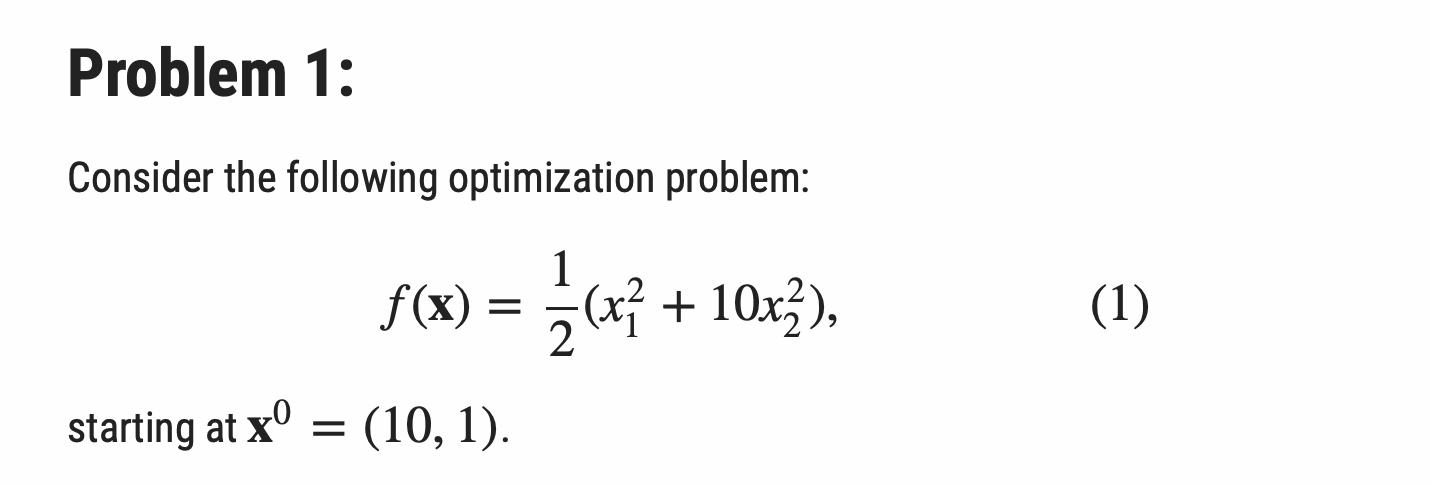 Solved Problem 1: Consider the following optimization | Chegg.com