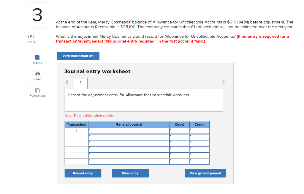 Solved At the end of the year, Mercy Cosmetics' balance of | Chegg.com