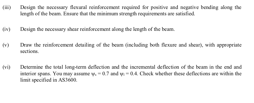 Using the Australian code AS3600, complete the | Chegg.com
