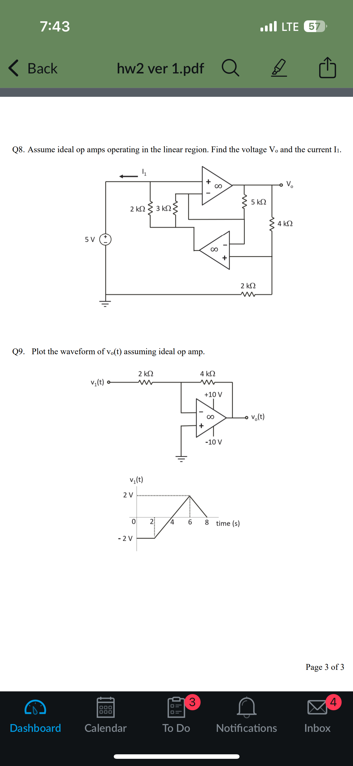 Q8. ﻿Assume ideal op ﻿amps operating in ﻿the linear | Chegg.com