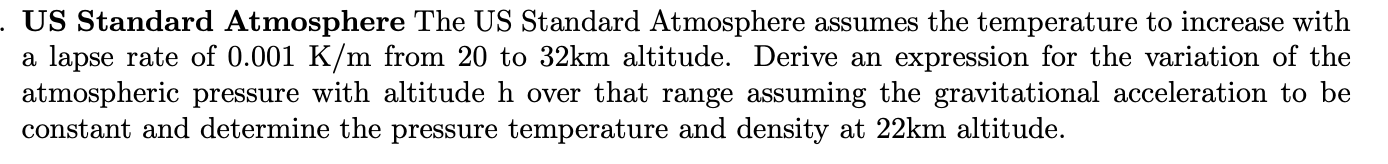 Solved US Standard Atmosphere The US Standard Atmosphere | Chegg.com