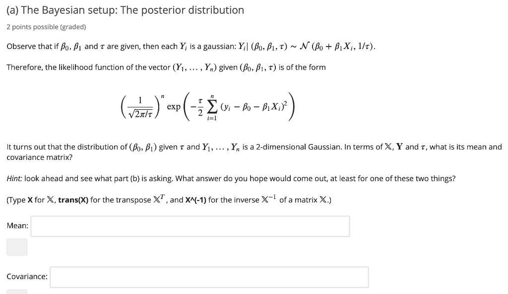 Suppose that: • Y1, ... ,Yn are independent given the | Chegg.com