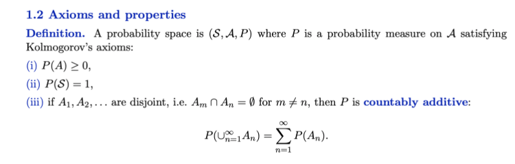 Solved 1.2 Axioms and properties Definition. A probability | Chegg.com