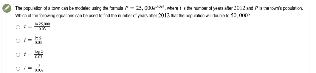 The population of a town can be modeled using the | Chegg.com