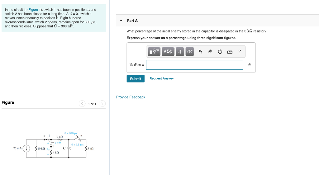 Solved In the circuit in (Figure 1), switch 1 has been in | Chegg.com
