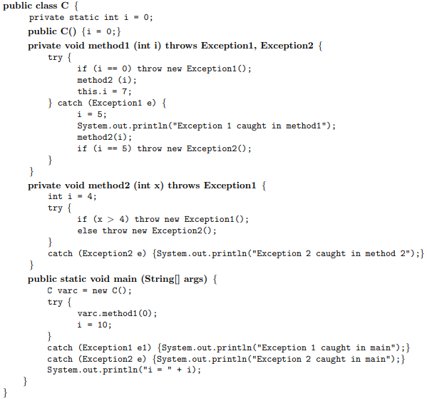 Solved Exception1 and Exception2 are not parent/child | Chegg.com