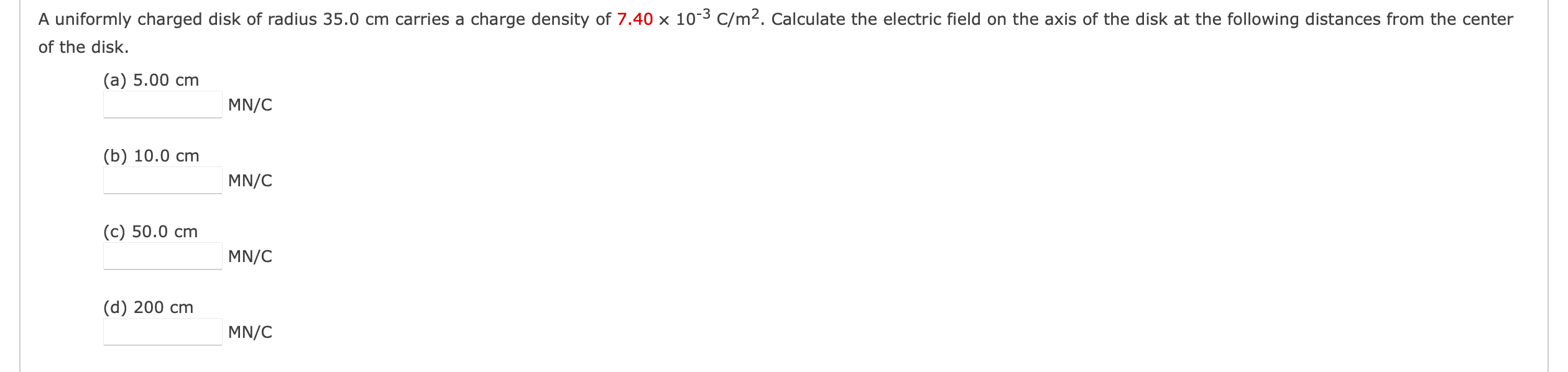 [Solved]: A uniformly charged disk of radius 35.0 cm carri