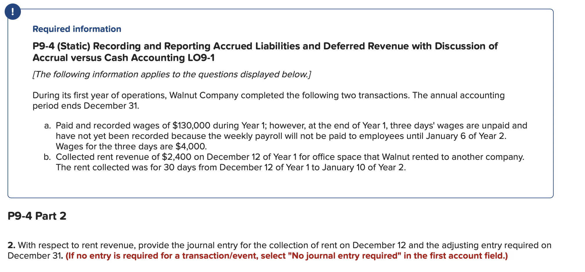 Solved Required information P9-4 (Static) Recording and | Chegg.com
