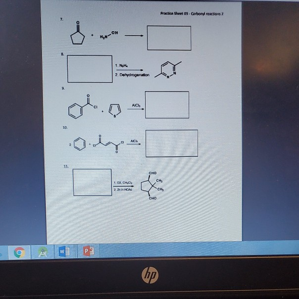 Solved Practice Sheetos Carbon reactions 2 CIM 1290 One | Chegg.com