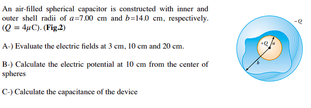 Solved An air-filled spherical capacitor is constructed with | Chegg.com
