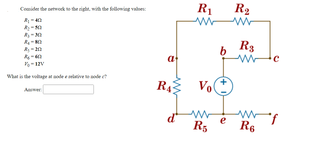 Solved Consider the network to the right, with the following | Chegg.com