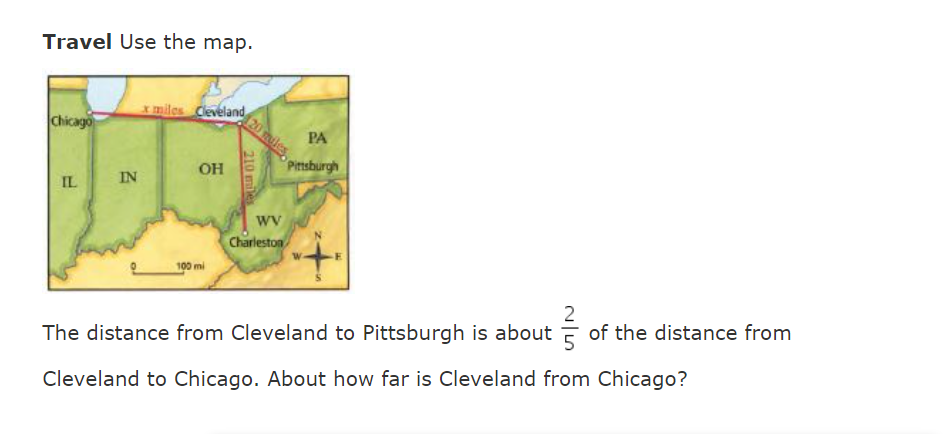 Solved Travel Use the map. The distance from Cleveland to | Chegg.com