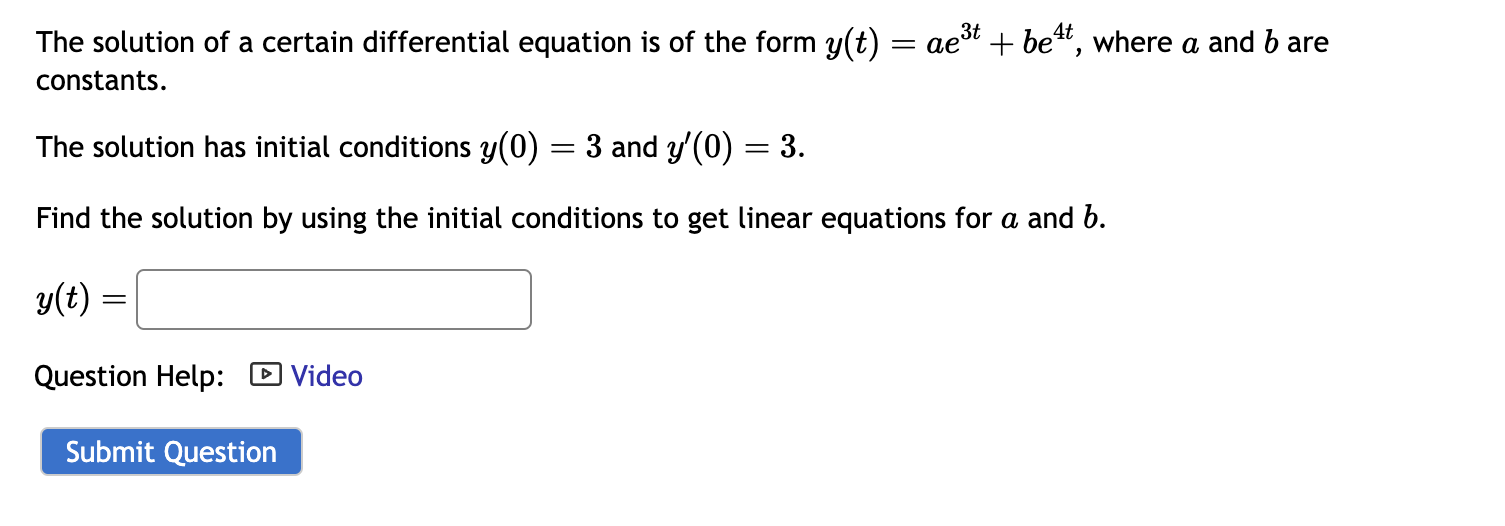 Solved The solution of a certain differential equation is of | Chegg.com
