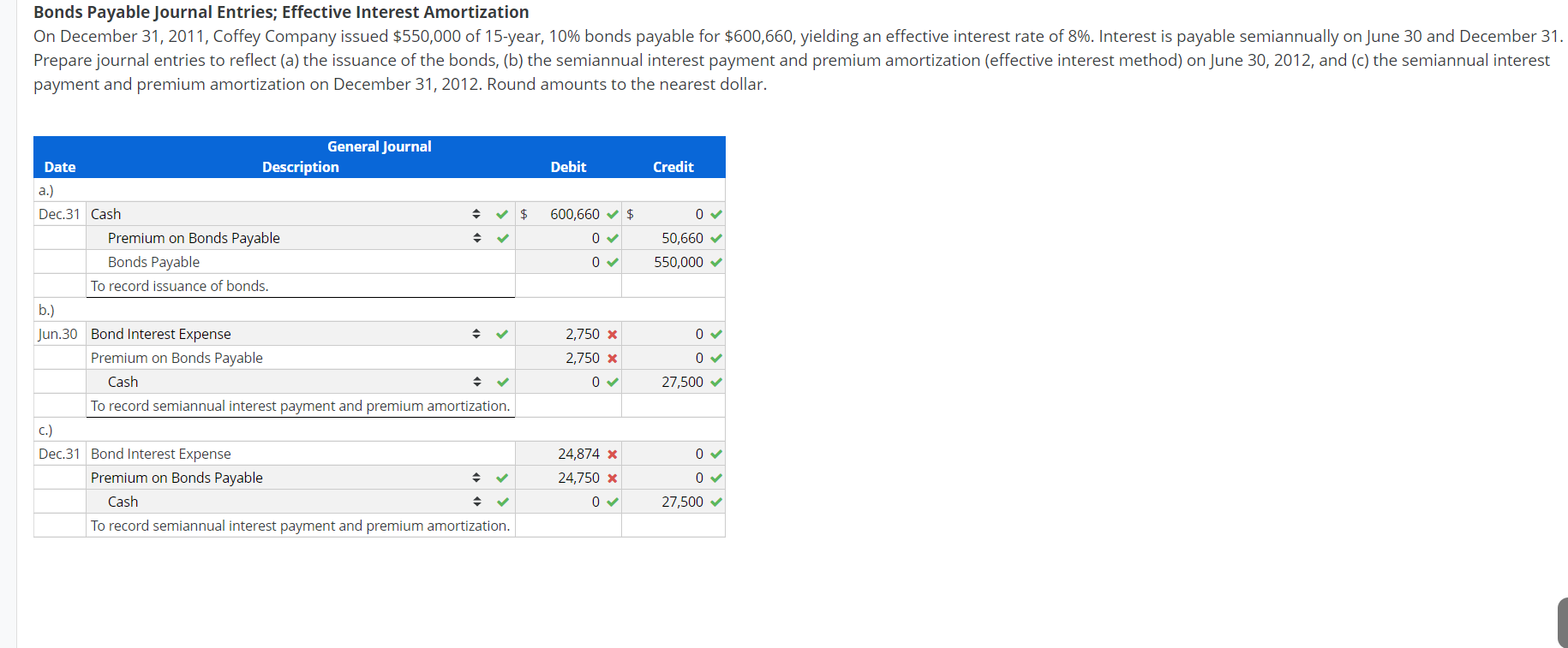 Solved Bonds Payable Journal Entries; Effective Interest | Chegg.com