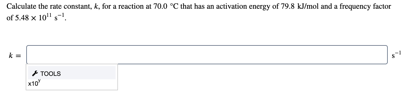 Solved Calculate the rate constant, k, for a reaction at | Chegg.com