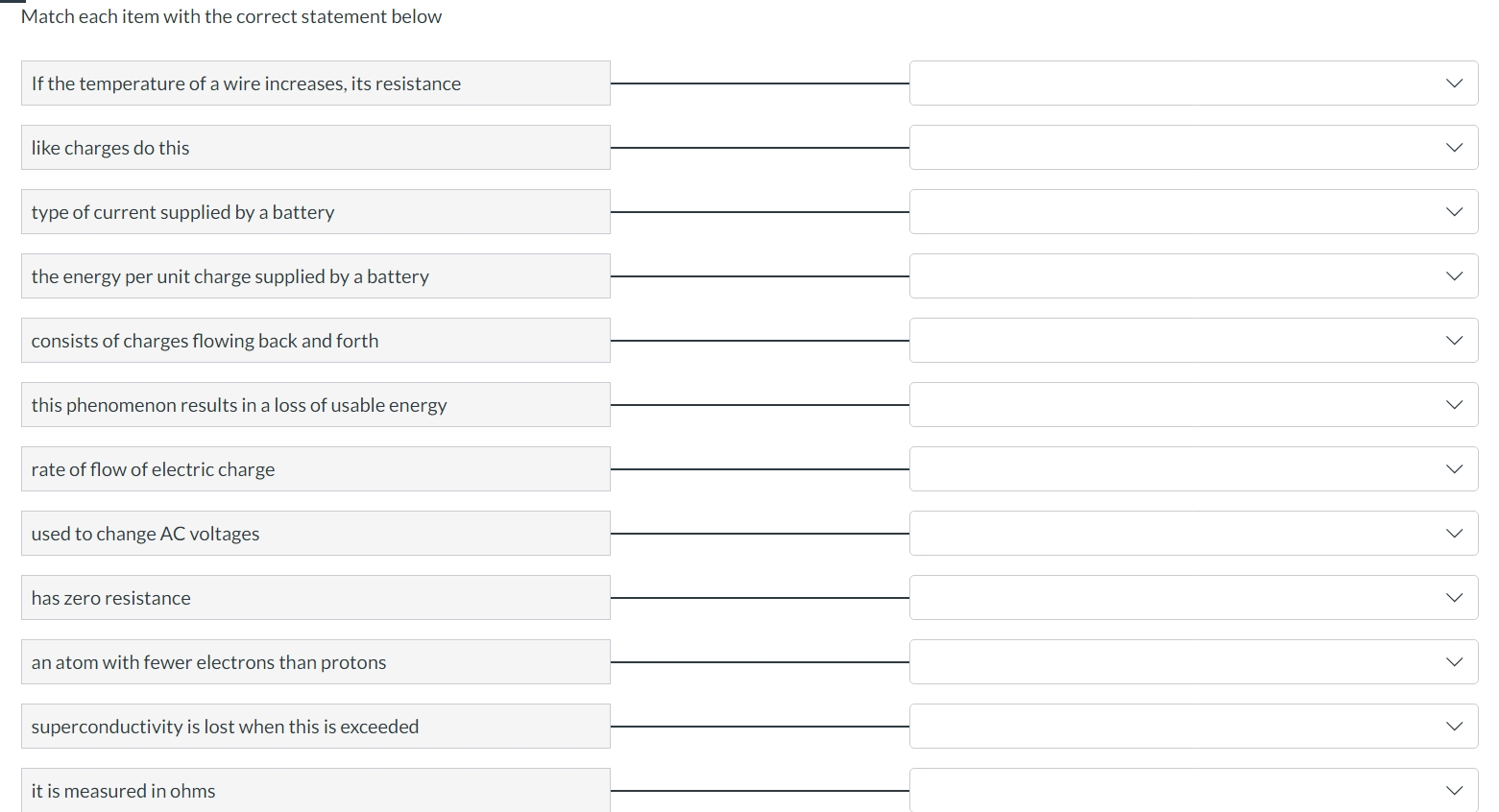 Solved Match each item with the correct statement belowIf | Chegg.com