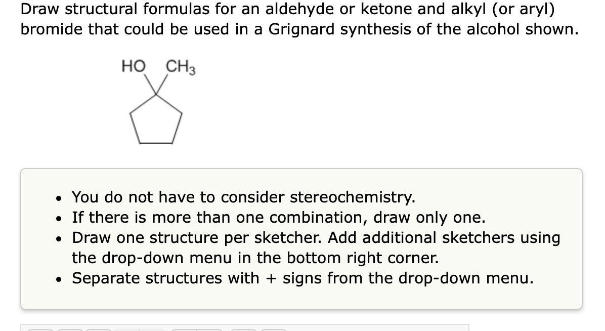 Solved Draw structural formulas for an aldehyde or ketone | Chegg.com