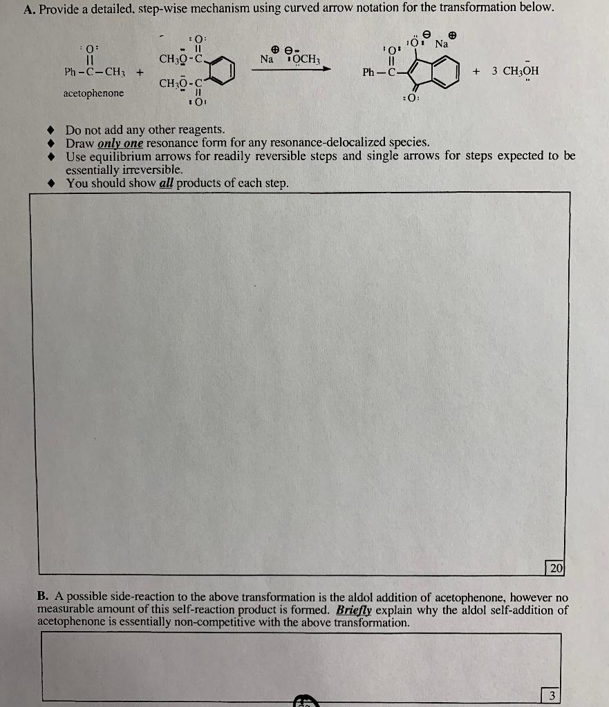 Solved A. Provide a detailed, step-wise mechanism using | Chegg.com