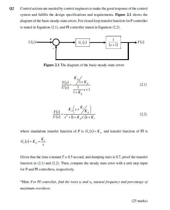 Solved Q2 Control actions are needed by control engineers to | Chegg.com