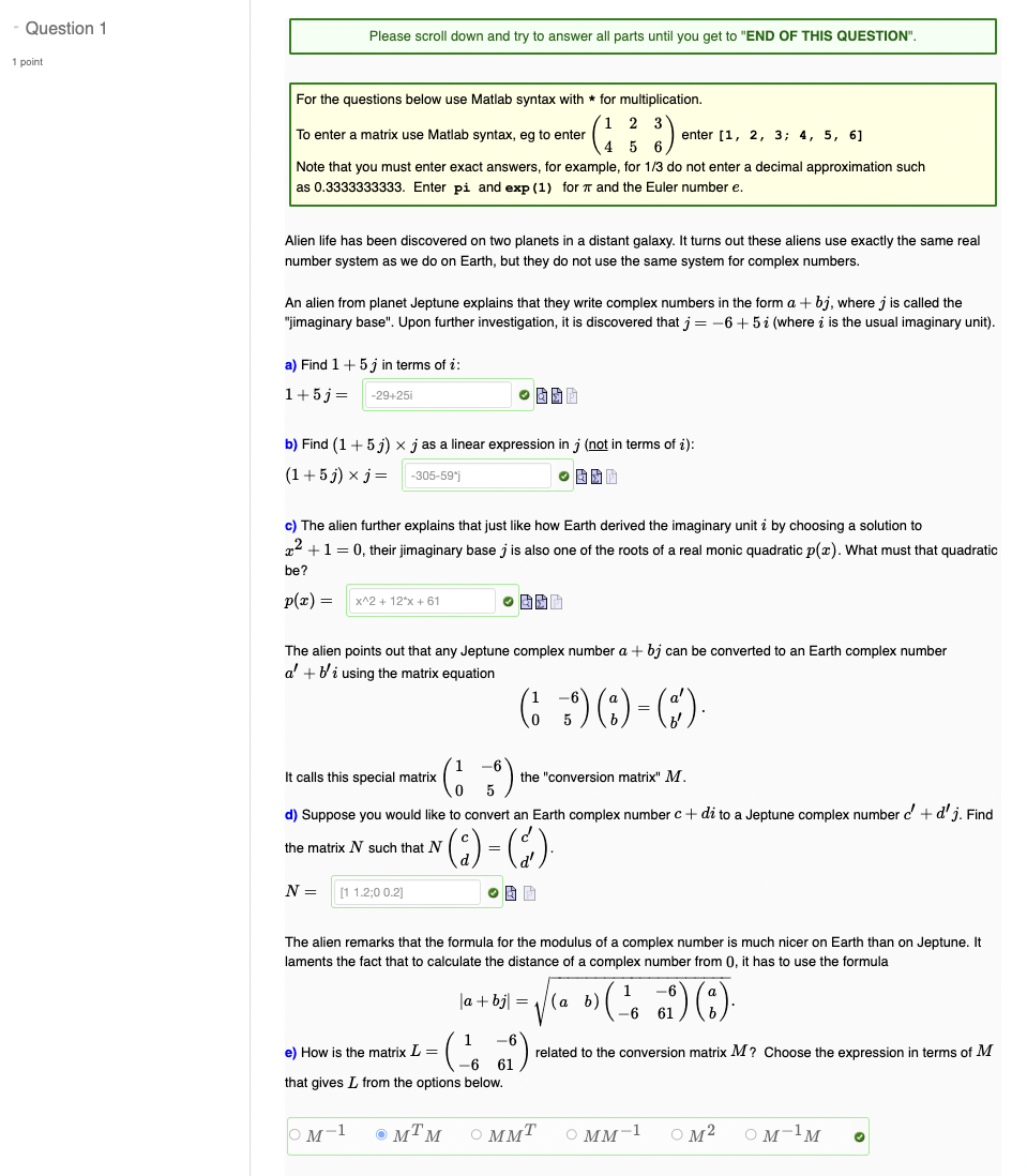 Solved For The Questions Below Use Matlab Syntax With For 