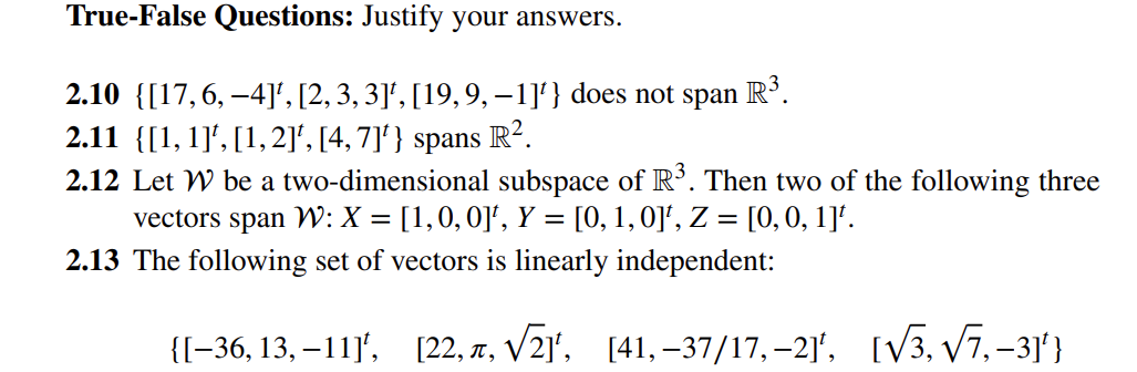 Solved True-False Questions: Justify your answers. 2.10 | Chegg.com