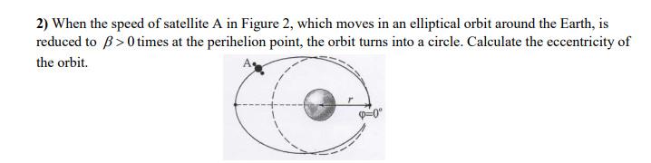 Solved 2) When the speed of satellite A in Figure 2, which | Chegg.com