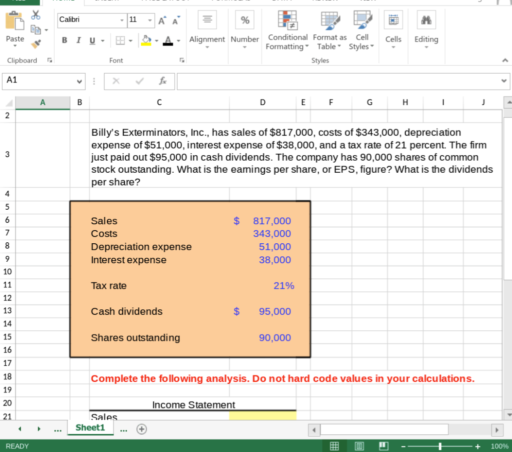 Solved X 11 Calibri A A Alignment Number Conditional Format | Chegg.com