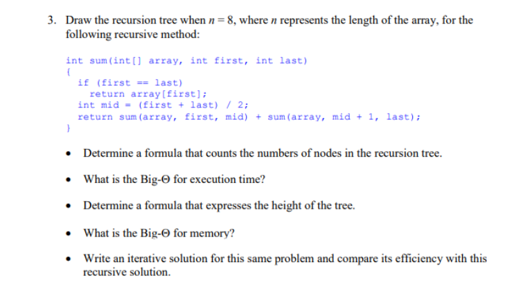 Solved 1. Given the following two functions: • f(n) = 3n2 + | Chegg.com