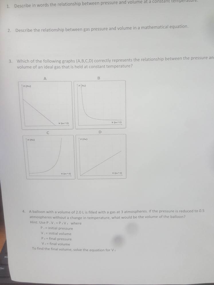 Relationship Between Pressure And Volume