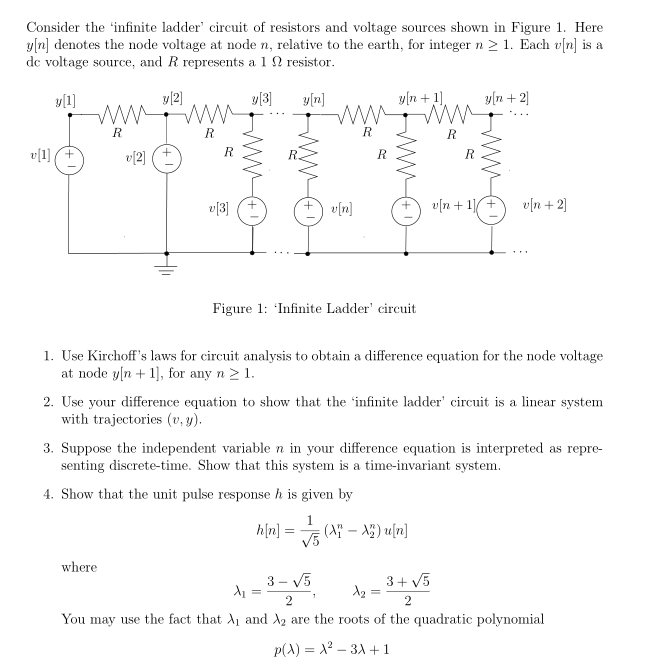 Consider the 'infinite ladder' circuit of resistors | Chegg.com
