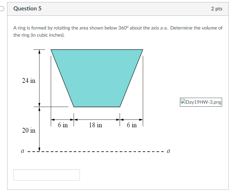 Solved A ring is formed by rotating the area shown below | Chegg.com