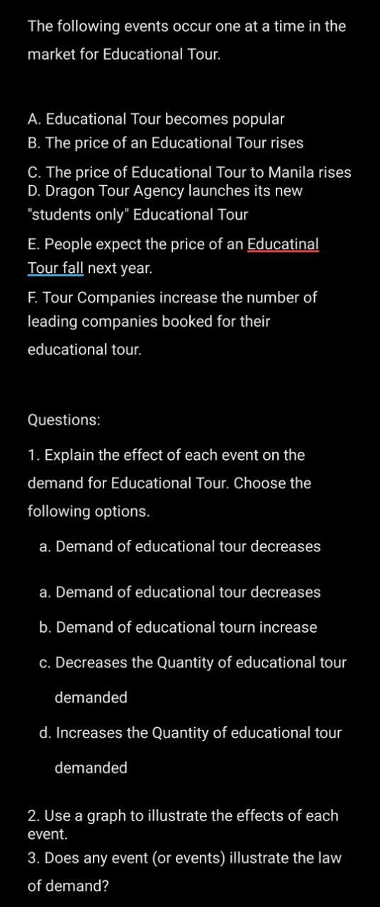 Solved The following events occur one at a time in the | Chegg.com