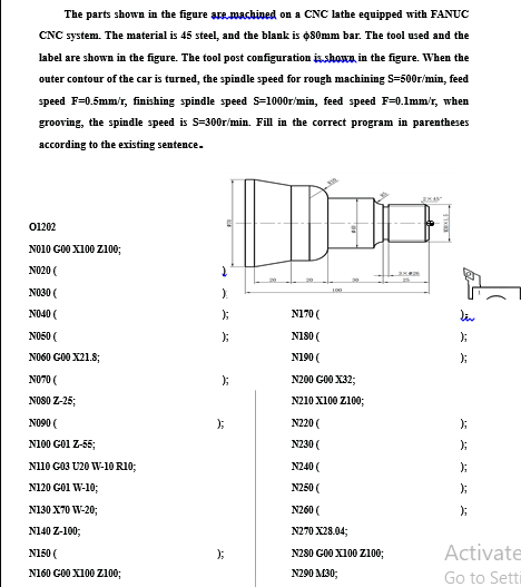 Solved The parts shown in the figure are machined on a CNC | Chegg.com