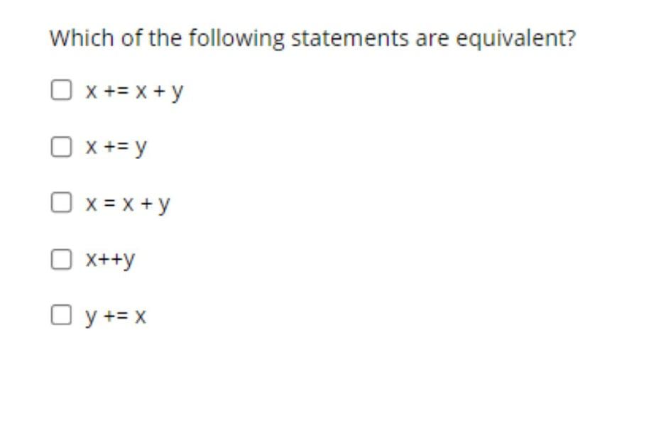 Solved Which of the following statements are equivalent? x | Chegg.com