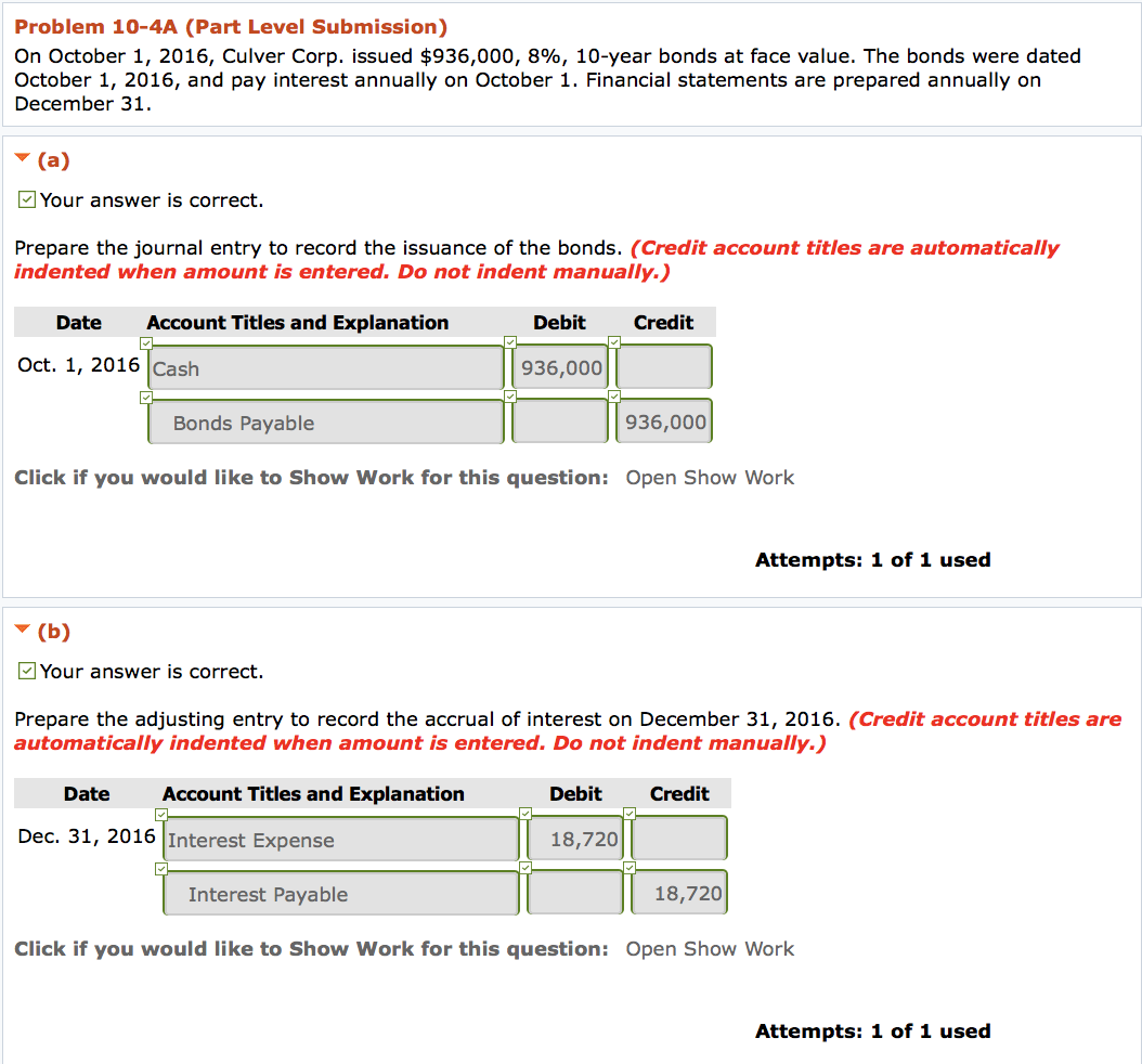 Solved Problem 10-4A (Part Level Submission) On October 1, | Chegg.com