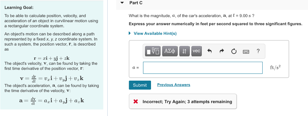 Solved Part C Learning Goal To be able to calculate | Chegg.com