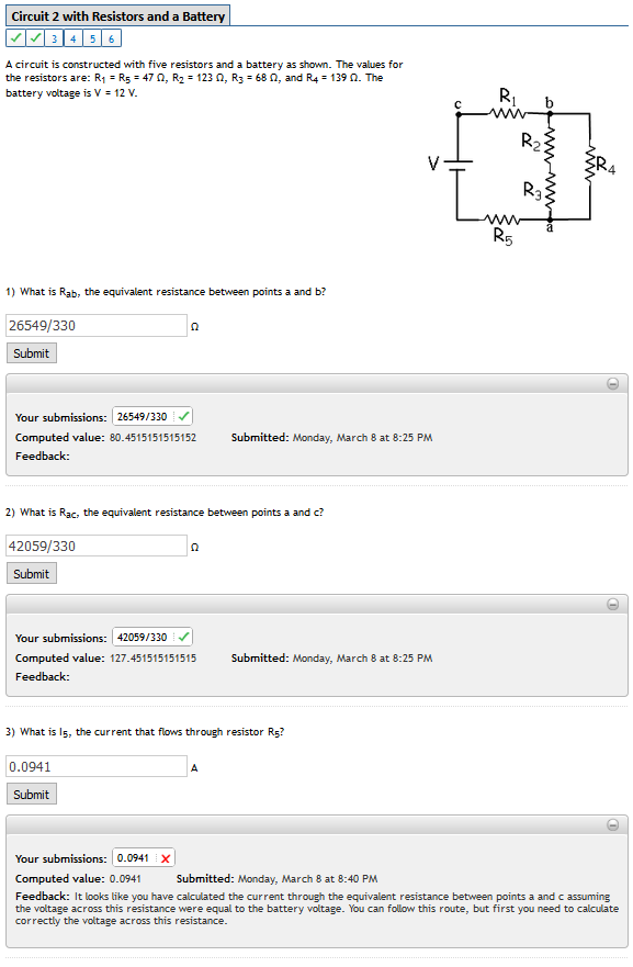 Solved Circuit 2 with Resistors and a Battery 4 A circuit is | Chegg.com