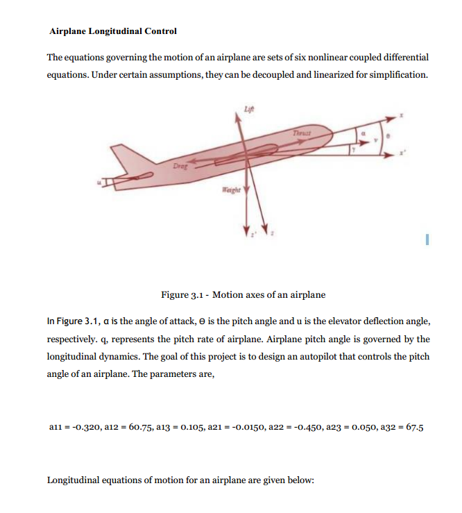 Airplane Longitudinal Control The equations governing | Chegg.com