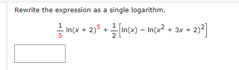 Solved Rewrite the expression as a single logarithm. 1 5 | Chegg.com