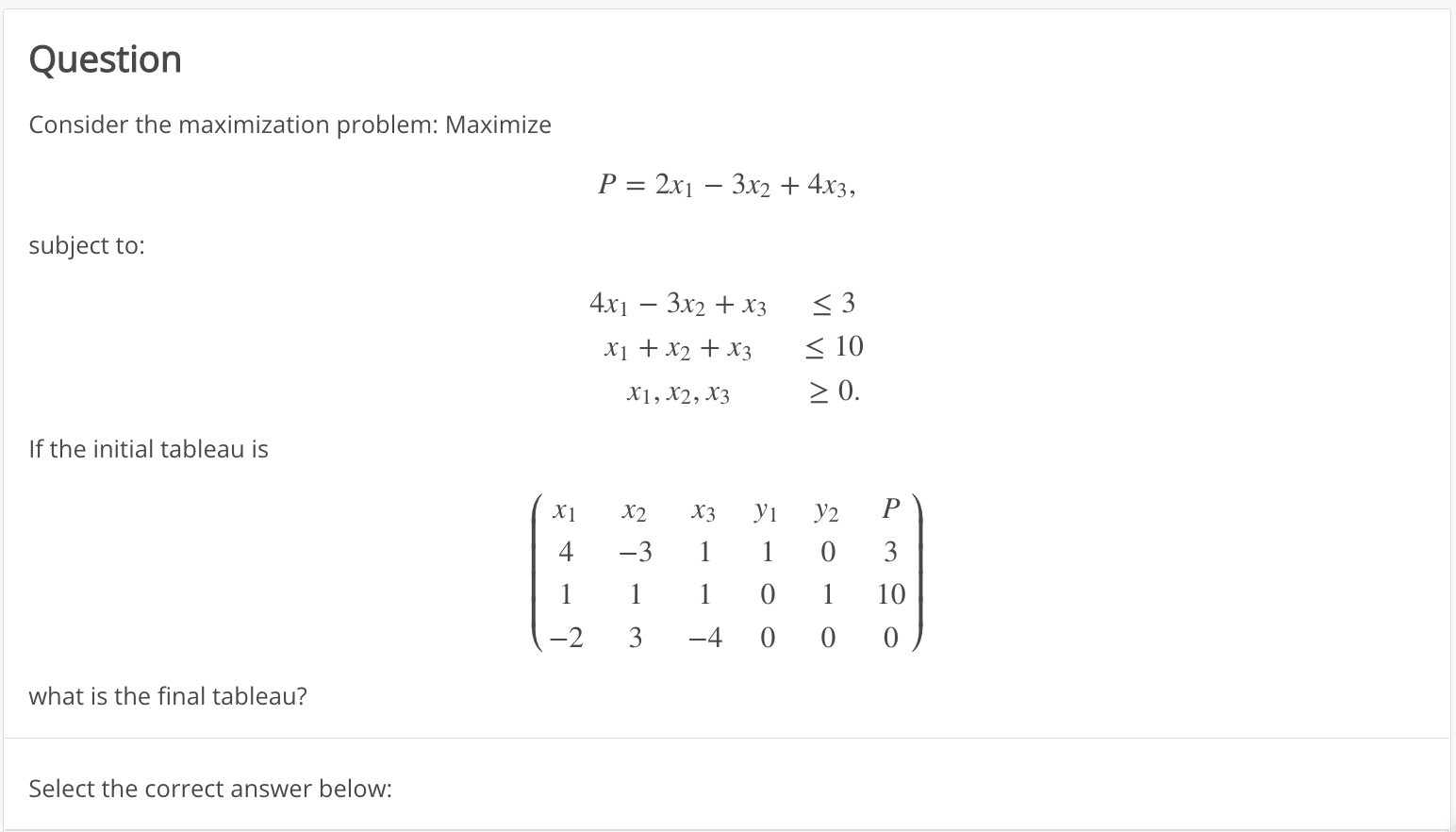 Solved Question Consider the maximization problem: Maximize | Chegg.com